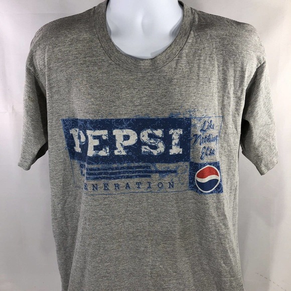 Pepsi Shirts Vtg 9s Pepsi Generation Like Nothing Else Shirt Gray Single Stitch Lxl Usa Tee